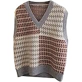 Dawwoti Women’s Knitted Sweater Vest Sleeveless Pullovers Jumpers Cat ...