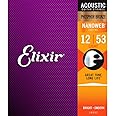 Elixir 11052 Strings 80/20 Bronze Acoustic Guitar Strings w NANOWEB ...