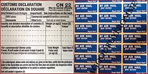 100 SELF ADHESIVE CUSTOMS DECLARATION FORMS LABEL CN22 ROYAL MAIL POST ...