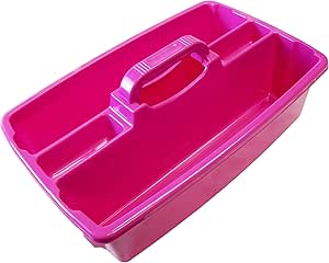 Pink Plastic Cleaning Tool Utility Carry All Storage Caddy Box Tidy w ...