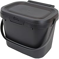 Addis Compost Caddy Food Waste Kitchen Storage Bin - Black & All-Green ...