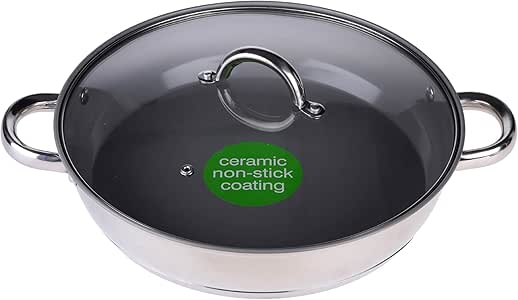 Viners 30cm Stainless Steel Sauté Pan with Ceramic Interior, Vented ...