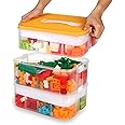Storage Organiser for Lego 3 Layers Stackable Kids Toy Box With Base ...