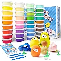 Air Dry Clay, 36 Colors Ultra Light Modelling Clay, Non-Toxic Air Drying Clay for Kid, with 3 ...