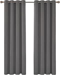 Deconovo 84 inch Drop Curtains Blackout Super Soft Bedroom Curtains ...