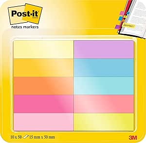Post-it Notes Marker, Pack of 10 Pads, 50 Markers per Pad,12.7 mm x 44. ...