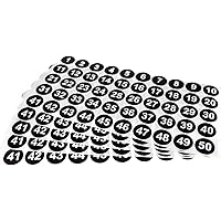 700 PCS Round Number Stickers, Black Vinyl Labels 1-100, Self-Adhesive Dot Stickers for Indoor ...
