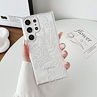 XIZYO Transparent TPU Case for Samsung Galaxy S24 Ultra, Cute Rose Flower Floral Pattern Slim ...