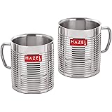 Buy HAZEL Stainless Steel Cup Set I Coffee and Tea Cup Set of 2, 300 ml ...