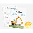 Paperlane by Essi 10 Bagger Einladungskarten - Baustellen Kindergeburtstag - inkl. Umschläge ...