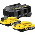 STANLEY SFMCB12D2-QW Pack: 2 baterías V20 18V Li-Ion 2Ah + Cargador 2A ...