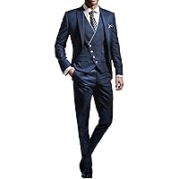 Suit Me Herren 3-Teilig Anzug Slim Fit Hochzeiten Party Smoking Anzuege Sakko,Weste,Hose ...