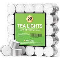 8 hour Tea lights Candles (100 Pack) - White Long Lasting Tea Lights ...