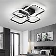 Comely Modern LED Ceiling Light, 4 Square Black LED Ceiling Lamp 60W ...