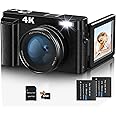 Digital Camera,Jumobuis 4K 48MP Autofocus Vlogging Camera with 32G Memory Card 16X Digital Zoom ...