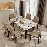 DecorNation Italiana Solid Wood 6 Seater Dining Room Set for Home, Living Room- Dining Table ...