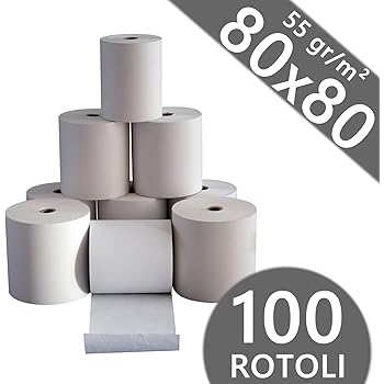 Confezione 50 Rotoli Termici mm 80x80 mt 55 gr. mq Omologati per ...