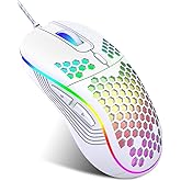 HXSJ J900 USB Wired Gaming Mouse RGB Gaming Mouse with Six Adjustable DPI Ergonomic Design for ...