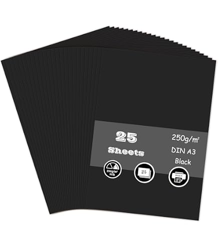 Black Paper House Of Card & Paper A3 220 Gsm Card - Black Pack Of 50 ...