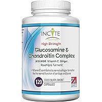 Glucosamine and Chondroitin High Strength - Enriched with MSM and Vitamin C - Glucosamine ...