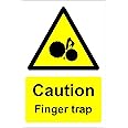Caution Finger Trap sign - Self adhesive vinyl 150mm x 100mm : Amazon ...