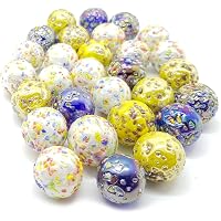 30 Billes Pépites - Bille en Verre à Collectionner (16 mm, Bleu ...