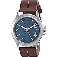 Fastrack Bare Basics Quartz Analog Blue Dial Brown Leather Strap Watch ...