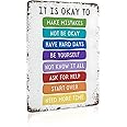 "It's Okay to Not Be Okay" Vintage Tin Metal Sign Poster Motivational ...