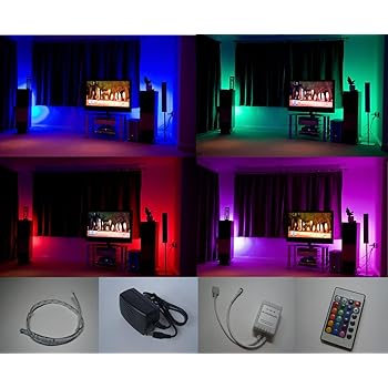 Colour changing LED mood light Kit with IR Remote control 4 x 500mm LED ...