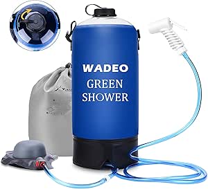 WADEO Campingdusche mit Pumpe, Druckdusche Dusche Tasche Reisedusche 11 ...