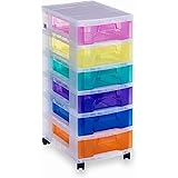 Really Useful Storage Unit - 33 x 7L - Clear Tower Rainbow Drawers ...