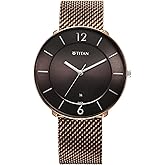 Titan Neo Splash Quartz Multifunction Black Dial Brown Stainless Steel ...