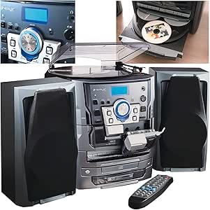 NEOSTAR Compact Music Centre System Turntable CD Twin: Amazon.co.uk ...
