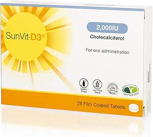 SunVit-D3 Vitamin D3 2,000iu Tablets x28 - Dairy Free, Halal ...