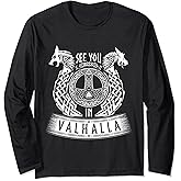 See You In Valhalla Wikinger Valknut Mjolnir Drache Wolf Pullover Hoodie : Amazon.de: Fashion
