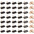 50 Pcs Wooden Mini Blackboard with Clips, Wood Chalkboard Tag to Write ...