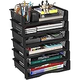 EasyPAG Fan-Shaped 6 Compartment Desktop Mesh in Tray Office Desk Tidy ...