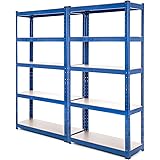 3 bay Heavy Duty Steel Shelving Garage Racking Unit 150kg per shelf (5 ...
