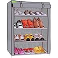 FLIPZON Multipurpose 4-Tiers Shoe Rack with Dustproof Zip Cover ...