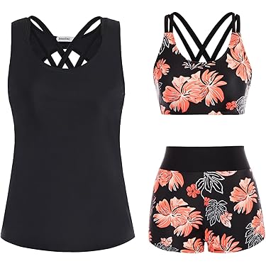 High Waisted Two Piece Swimsuits With Shorts For Ladies Best Swimsuits ...