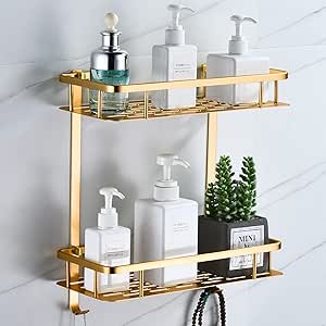 Bathroom Shelves No Drilling,Square Shower Caddy Adhesive Wall Mounted ...