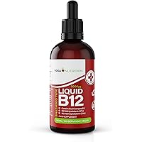 Liquid Vitamin B12 Drops 3000mcg High Strength 100ml (Large) Sublingual Methylcobalamin ...