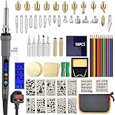 Wood Burning Pyrography Pen, 45 in 1 Soldering Iron Kit, Professional ...