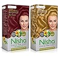 Nisha Creme Hair Color Combo Pack Burgundy & Golden Blonde Rich, Bright ...