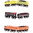 Battat BT2638Z Locomotive & Freight Cars – Classic Wooden Toy Train Set ...