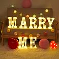 Timisea Merry Me Light Up Letters, LED Marry Me Sign, Red Heart Sign ...