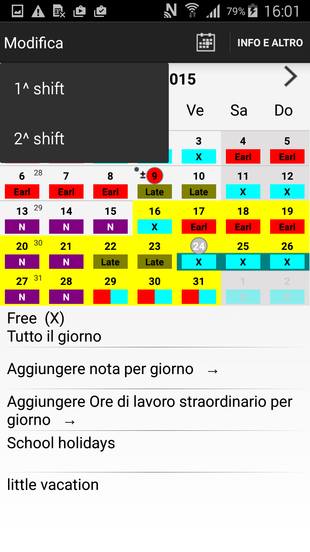 Calendario dei turni lavorativi : Amazon.it: App e Giochi