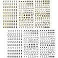 ONEBO 6 Sheets Alphabet Number Stickers, Self Adhesive Alphabet Sticker ...
