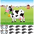 ASTARON Pin The Tail on The Cow Party Game with 30 Tails for Farm Party ...