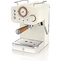 Swan Espresso Machine, 15 bar Pressure, Milk frother, 1.2L Tank, Scandi ...